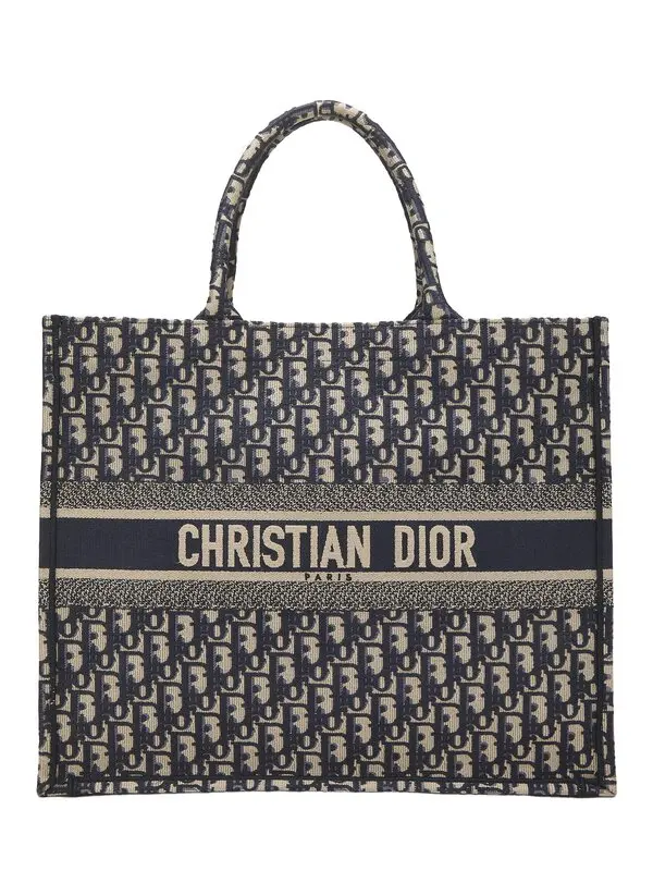 Dior Oblique Book Tote - Navy