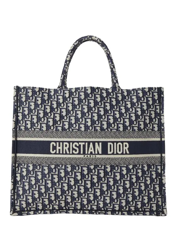 Dior Oblique Book Tote - Navy