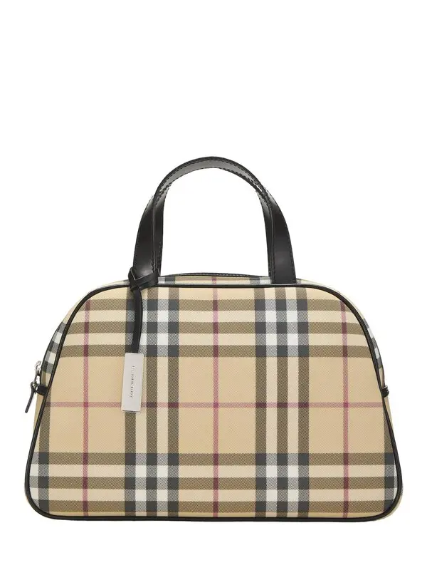 Burberry Check Bowler Handbag - Black