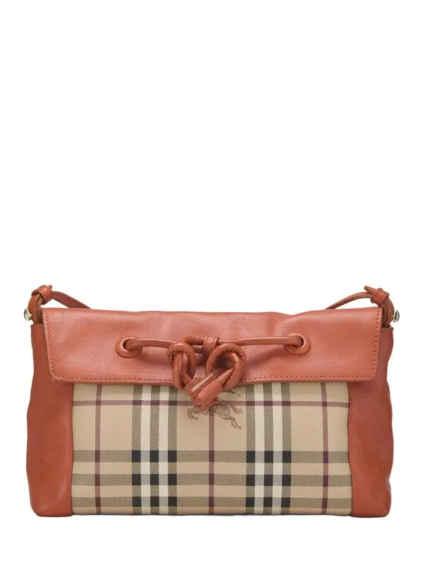 Burberry Haymarket Check Leah Knot Crossbody - Orange