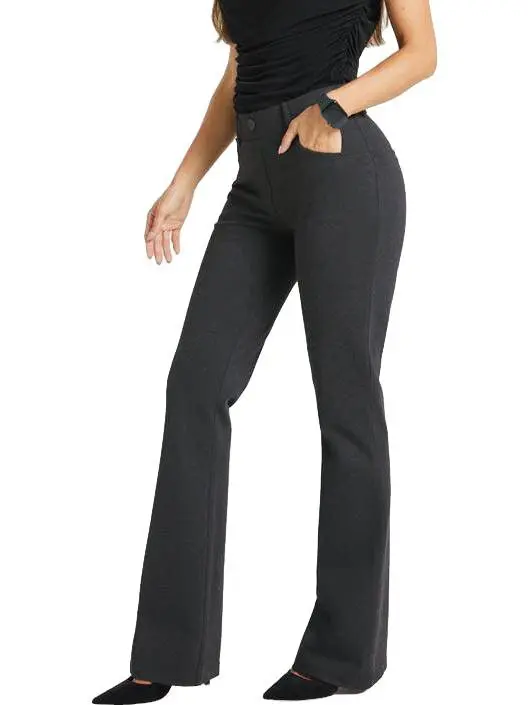 Betabrand 7-pocket Dress Pant Yoga Bootcut - Charcoal