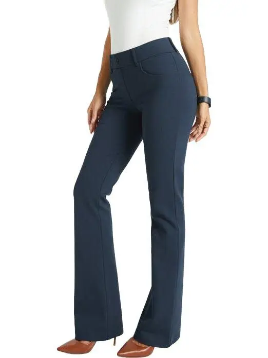 Betabrand 7-pocket Bootcut Dress Pant Yoga Pants - Navy