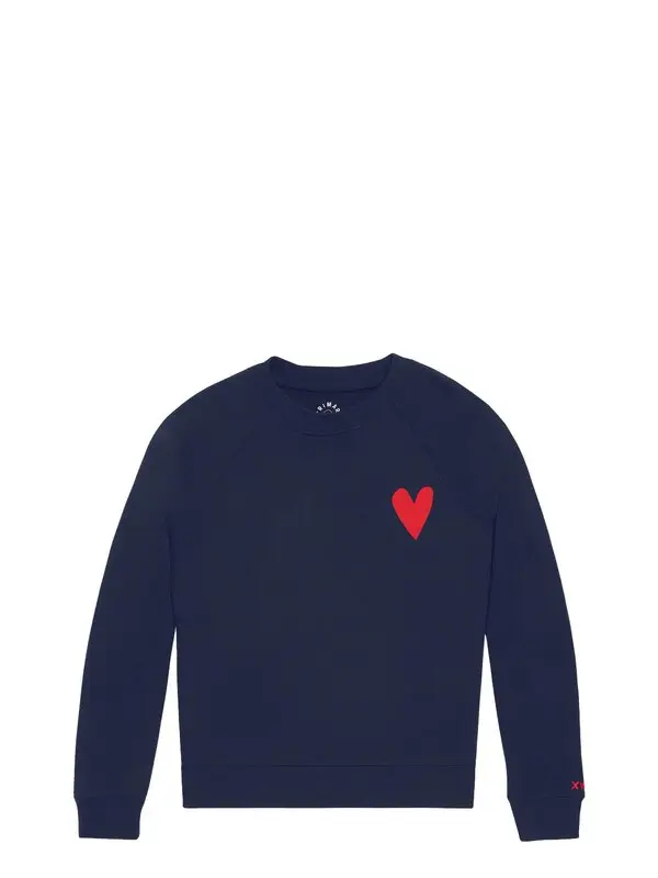 PRIMARY Crewneck Sweatshirt With Heart Graphic - Navy Lollipop