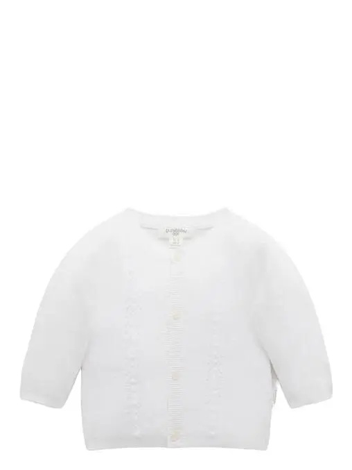 PUREBABY Essentials Layette Cotton Cardigan - Vanilla