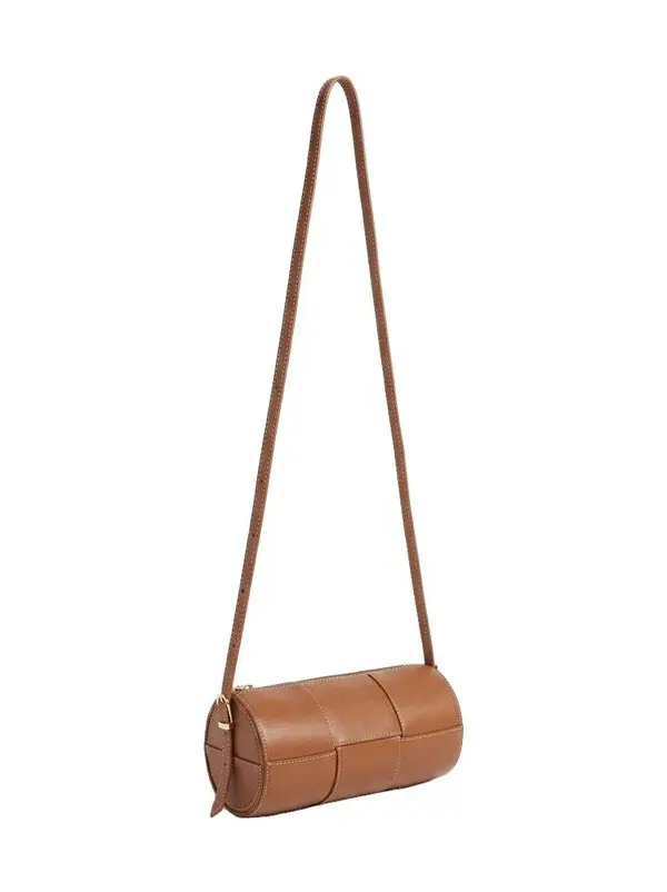 FURNIQ UK Harley Woven Leather Handbag - Tan Brown