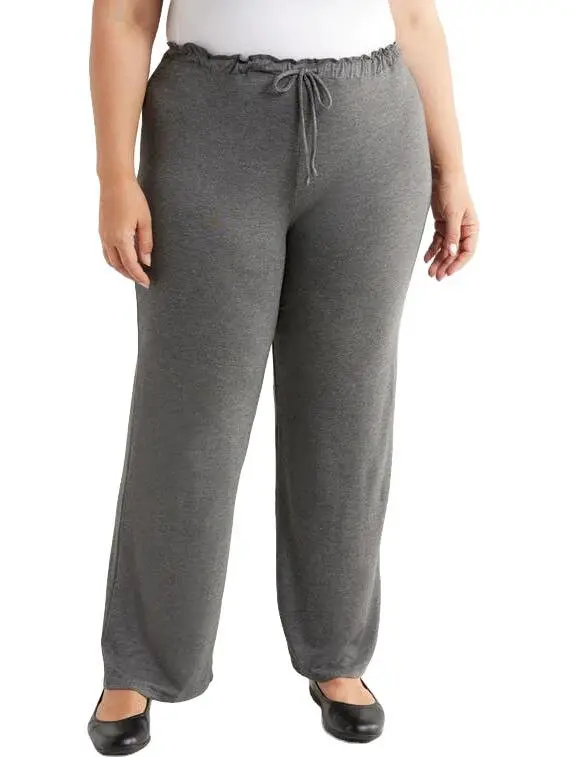 24SEVEN COMFORT APPAREL Stretch Drawstring Pants - Smoke