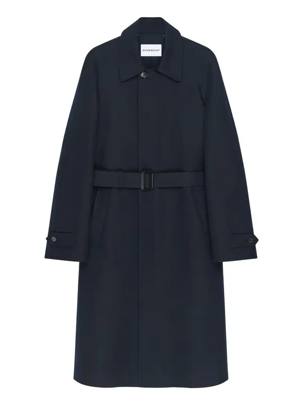 Givenchy Car Coat In Cotton - Dark Navy