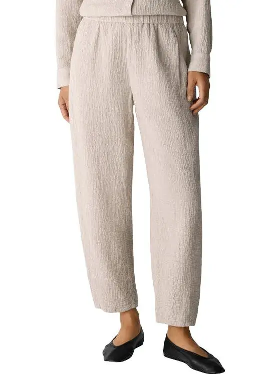 Eileen Fisher Stretch Organic Cotton Ankle Lantern Pants - Dove