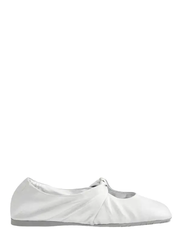 Loewe Leather Ballerina Shoes - Silver