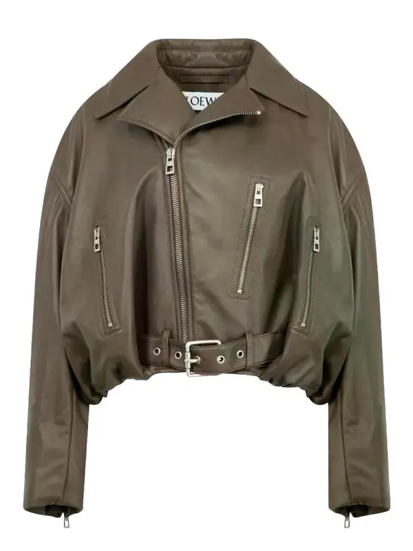 Loewe Belted Biker Jacket - Brown