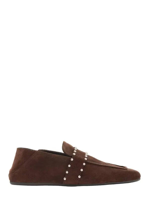 GIUSEPPE ZANOTTI Rupert Studded Suede Loafers - Brown