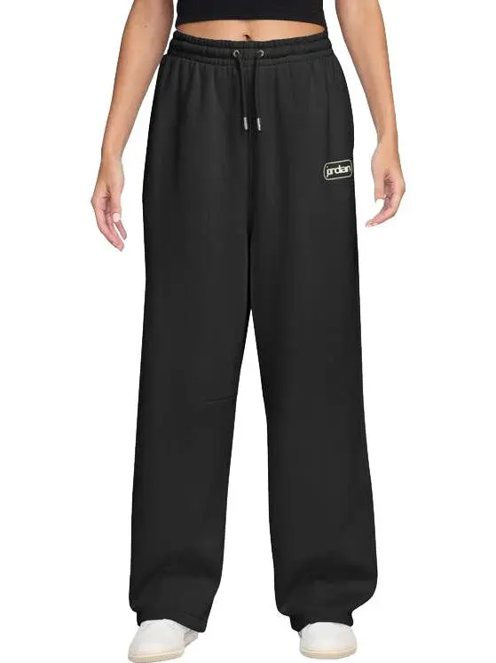 JORDAN Sportswear Wide Leg Sweatpants - Black/sail