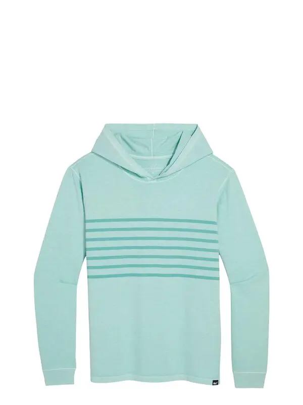Vineyard Vines Striped Cotton Hoodie - Mangrove Mint