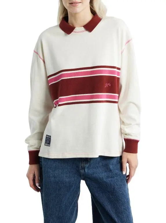 DAMSON MADDER Stripe Organic Cotton Rugby Top - Ecru