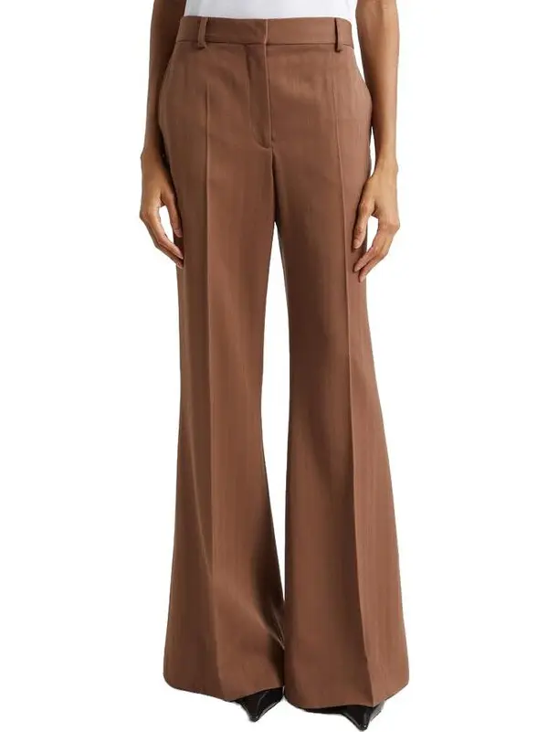 Stella McCartney Stripe Wool Bootcut Trousers - Sienna