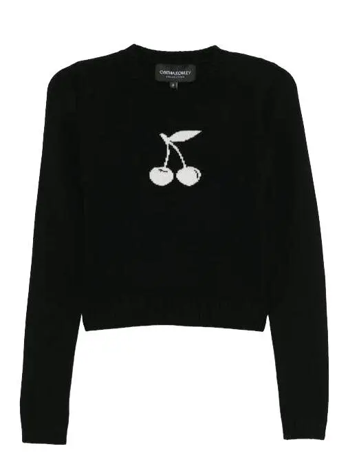 Cynthia Rowley Intarsia Cropped Sweater - Black