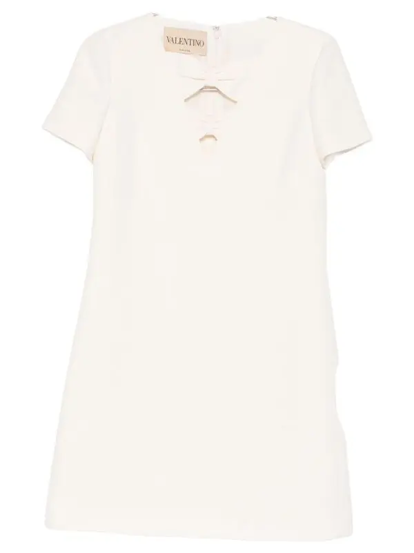 Valentino Garavani Wool And Silk Blend Short Dress - White