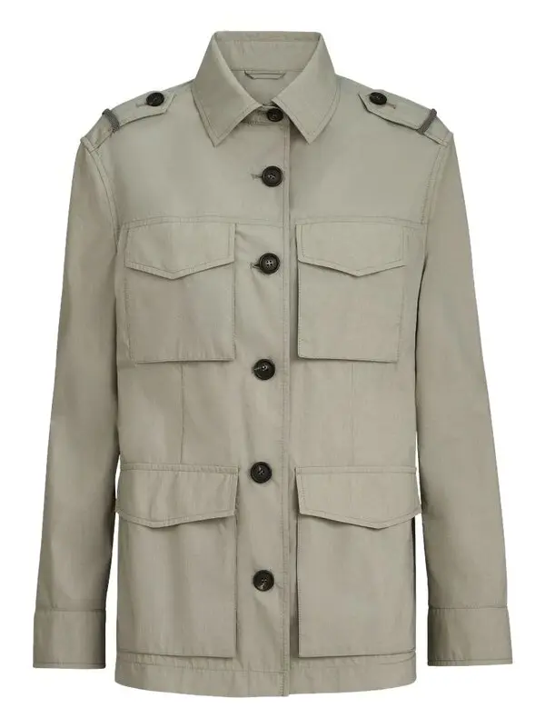Brunello Cucinelli Cotton Blend Field Jacket - Green