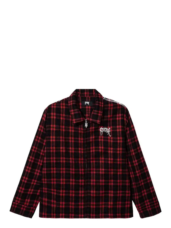 REVENGE Embroidered Spider Flannel - Red