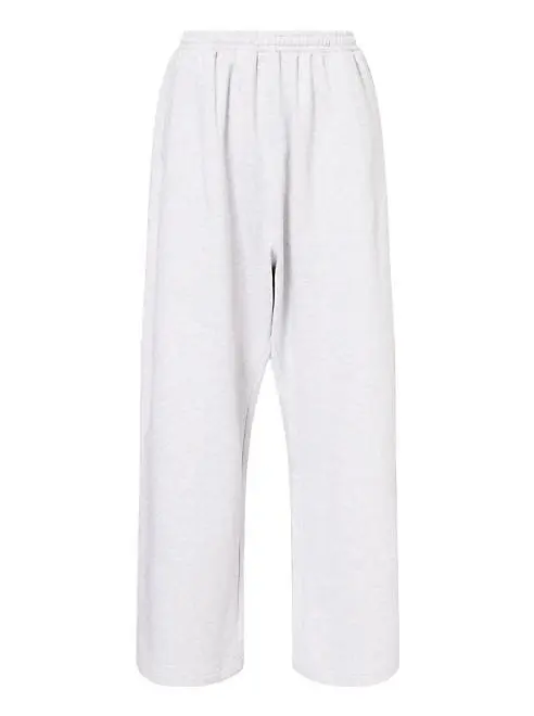 Acne Studios Brand-embroidery Wide-leg Cotton-blend Jogging Bottoms - Pale Grey Melange
