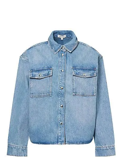 ANINE BING Paxton Oversized Denim Shirt - Baltic Blue