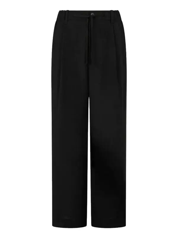 STUDIO TOMBOY Drawstring Waist Pleated Trousers - Black
