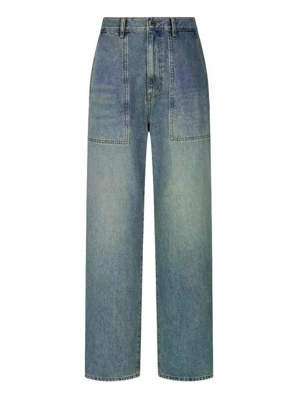 STUDIO TOMBOY Logo-patch Trousers - Blue