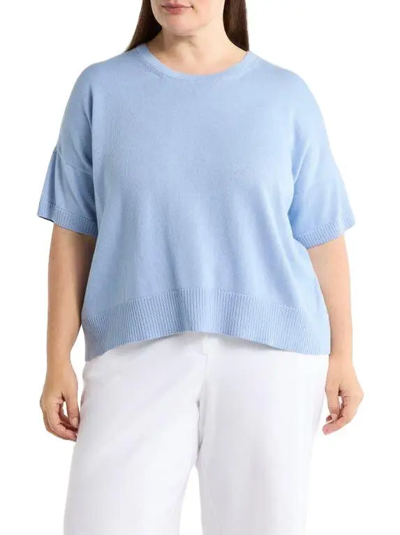 Eileen Fisher Crewneck Knit Top - Skylight