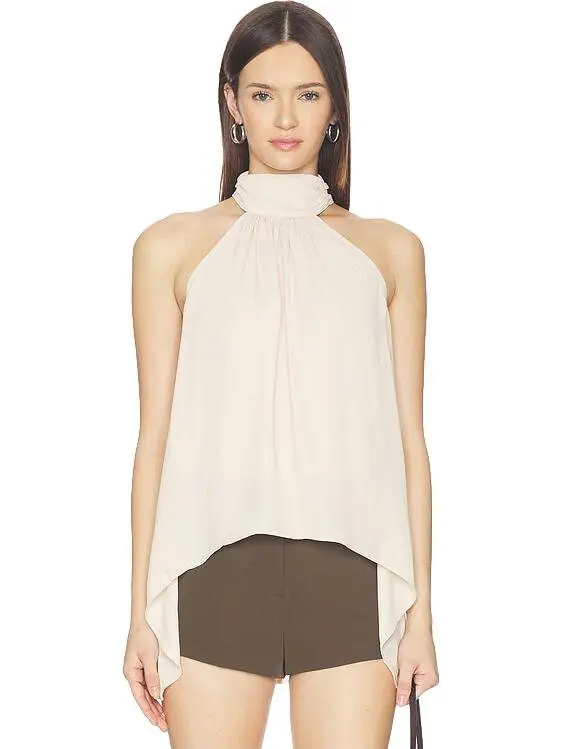 MORE TO COME Frankie High Neck Top - Cream