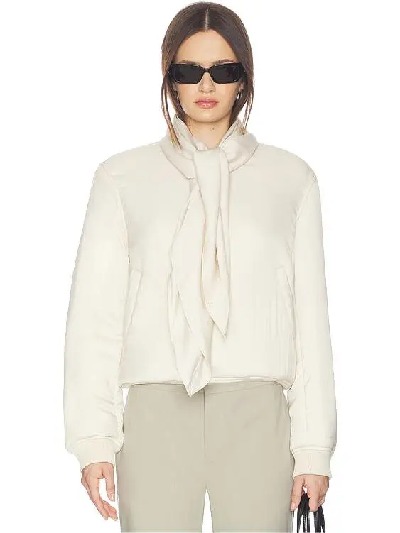 Line & Dot Agnes Scarf Bomber Jacket - Ecru