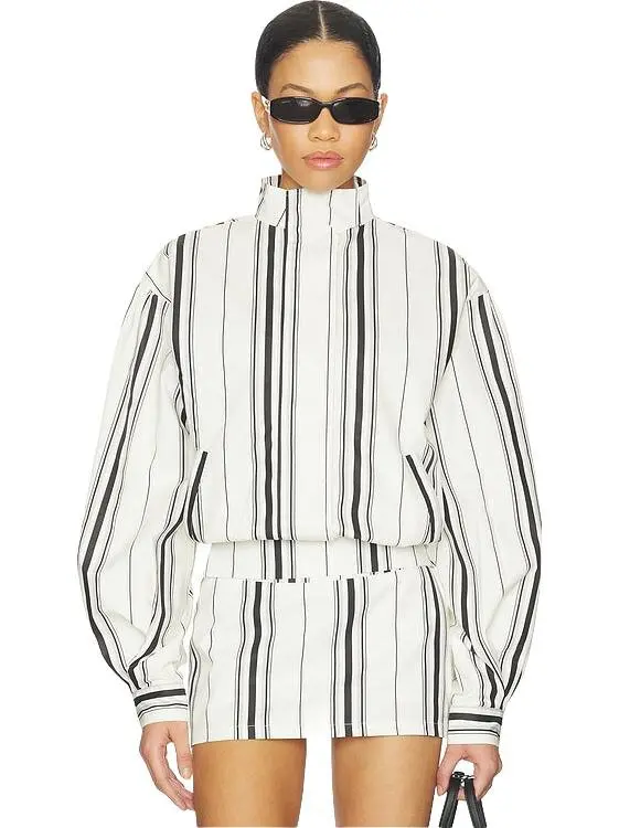 Yllw Stacy Boxy Jacket - Off White Striped