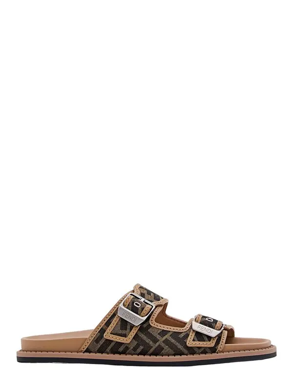 Fendi Feel Jacquard Sandals - Brown