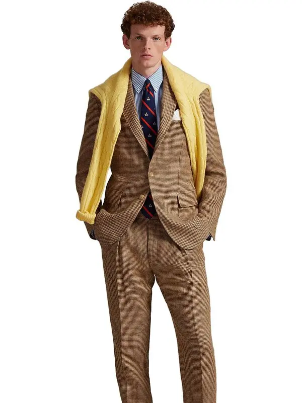 Ralph Lauren Summer Tweed Suit Trouser - Tan/brown