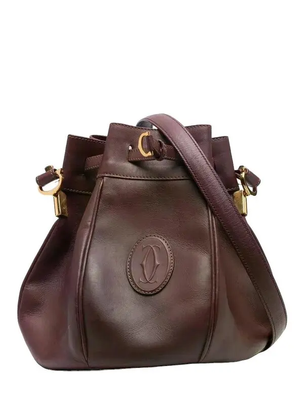 Cartier 2000s Logo-embossed Bucket Bag - Red