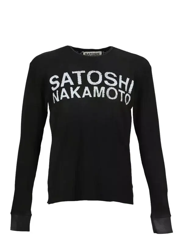 SATOSHI NAKAMOTO Long-sleeve T-shirt - Black