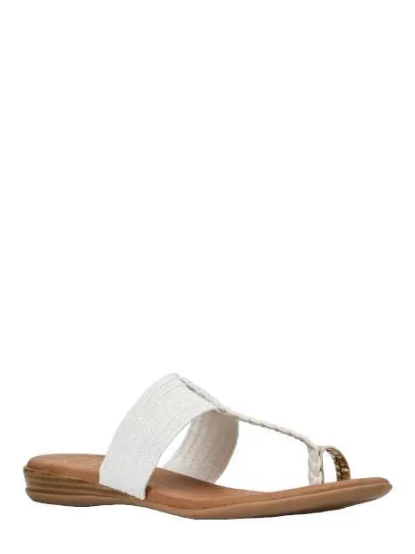 Andre Assous Neo Toe Loop Sandal - White Raffia