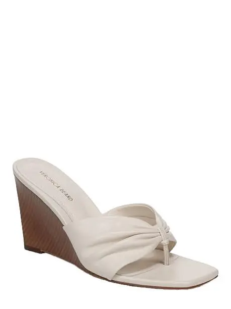 Veronica Beard Tullia Wedge Sandal - Ecru