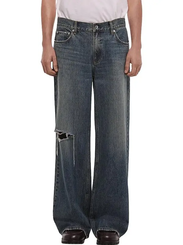 Helmut Lang Relaxed Fit Distressed Jeans - Tinted Vintage Blue