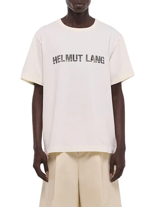 Helmut Lang Plaid Check Logo T-shirt - Vintage White