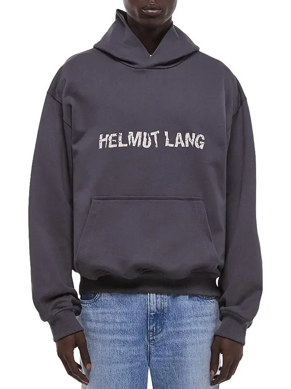 Helmut Lang Logo Hoodie - Slate Blue