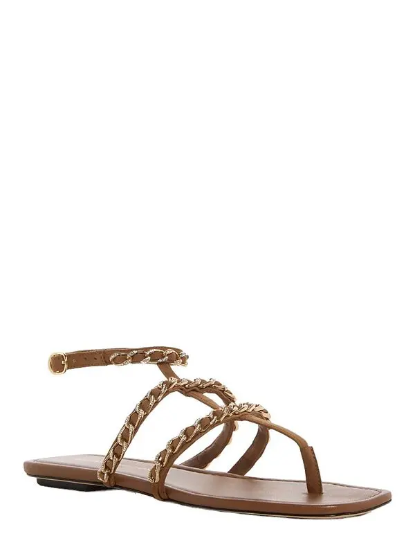 STUART WEITZMAN Soluxe Crystal-embellished Chain Sandals - Toasted Almond