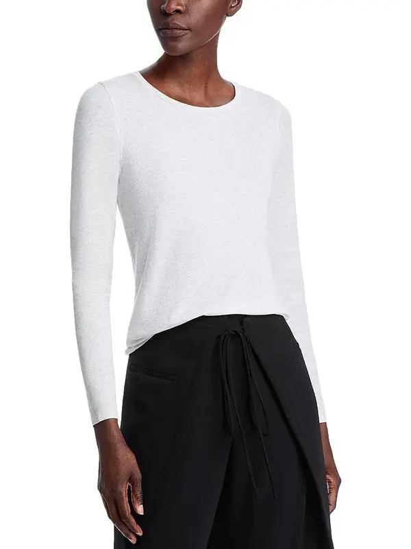Eileen Fisher Sheer Knit Round Neck Tee - Nimbus
