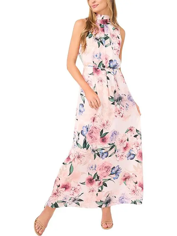 Ted Baker London Bow Tie Sleeveless Maxi Dress - Vanilla Ice