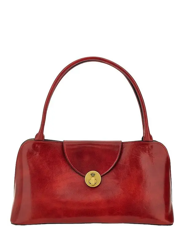 Versace East/west Medium Leather Shoulder Bag - Carminio Red