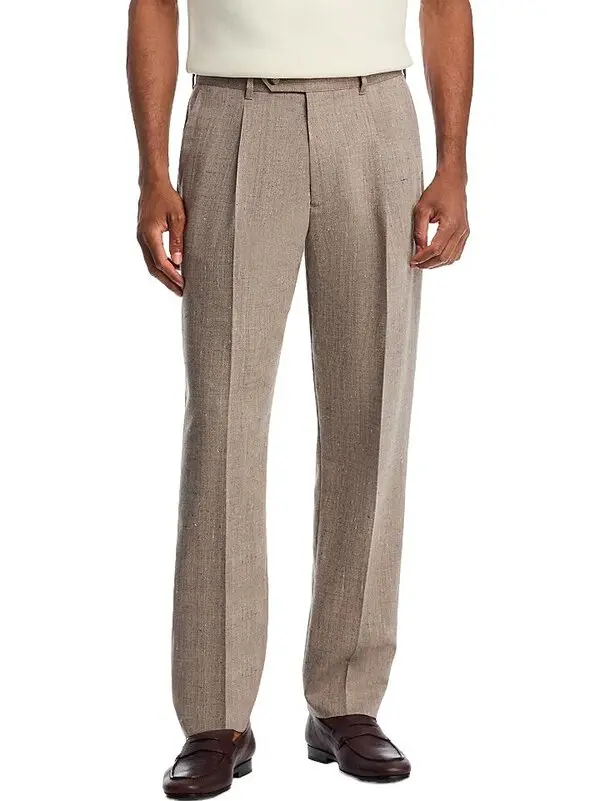 Paul Smith Tapered Fit Pleated Trousers - Light Beige