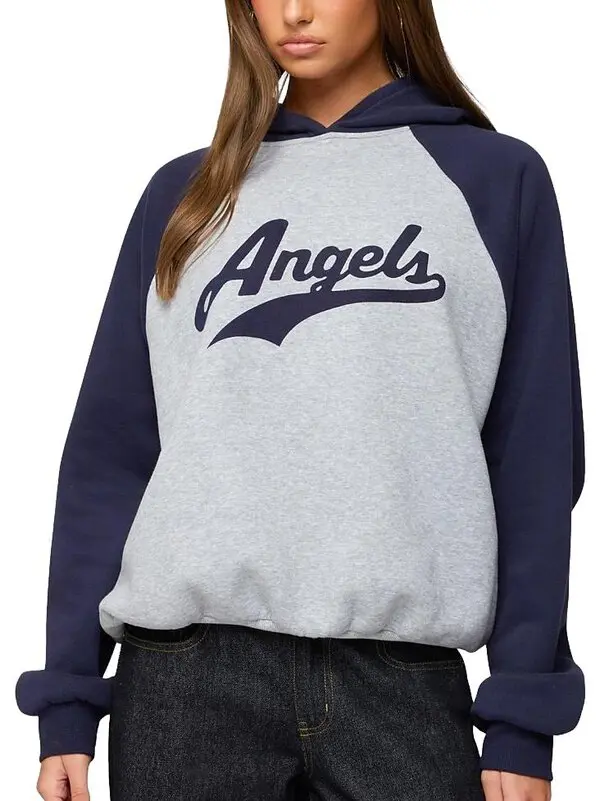 EDIKTED Angels Raglan Oversized Hoodie - Gray-melange-and-navy