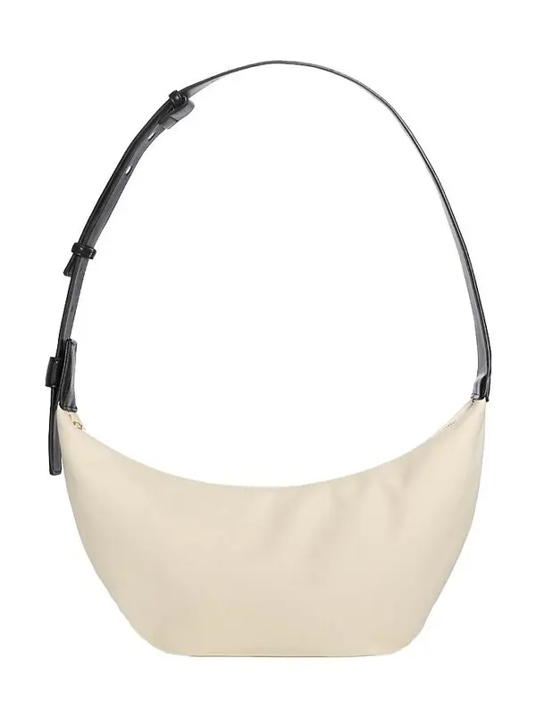 Aqua Canvas Sling Hobo Bag - White
