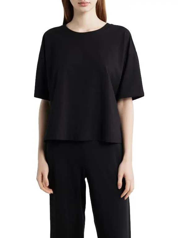 Eileen Fisher Boxy Crewneck T-shirt - Black