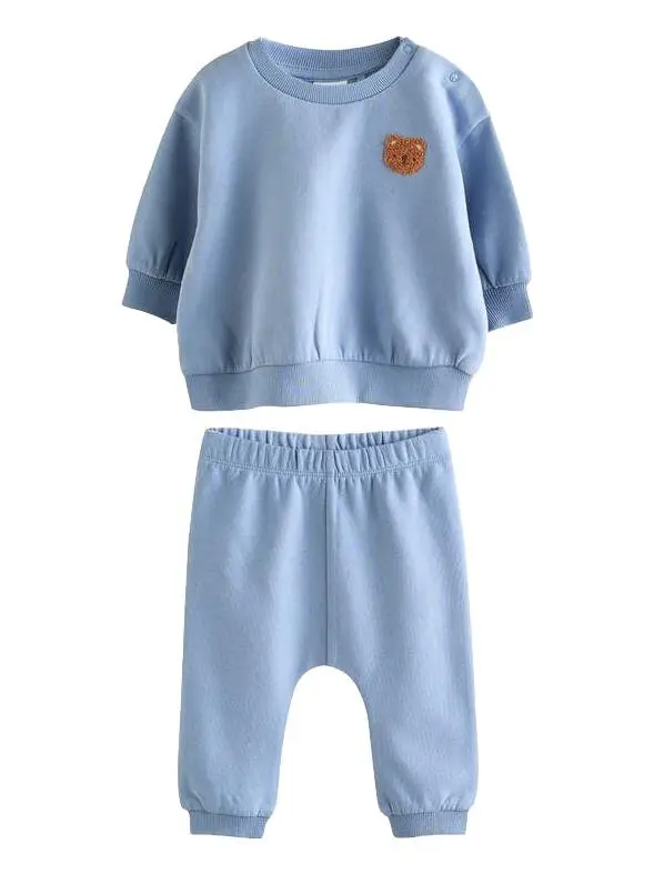 NEXT Bear Sweatshirt & Sweatpants Set - Blue