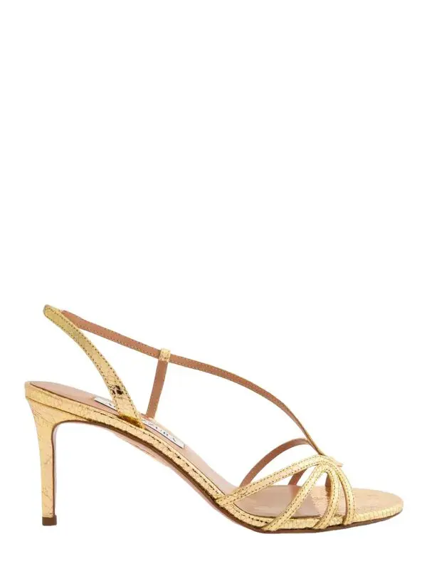 AQUAZZURA Talk To Me Leather Sandals - Gold